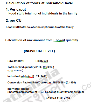 Diet Survey – Research Methods and Field work