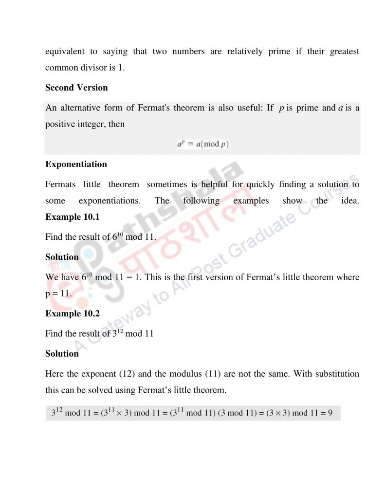 Prime’s Euler and Fermat’s Theorem – Cryptography and Network