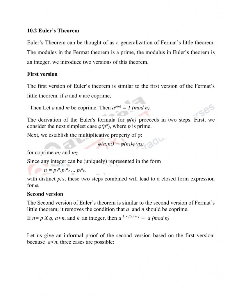 Prime’s Euler and Fermat’s Theorem – Cryptography and Network
