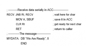 Serial Port Programming in Assembly – Embedded system
