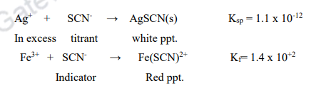 Precipitation (Argentometric) Titrations – Analytical chemistry