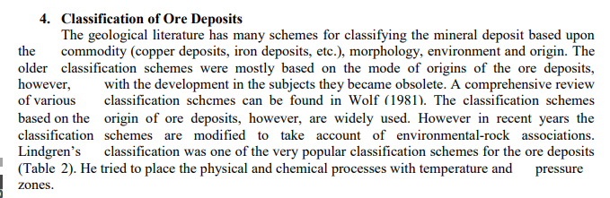 ORE GEOLOGY – Environmental geology