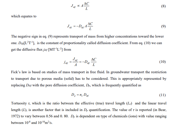 Groundwater Hydrology V (Advection, Dispersion, Diffusion and Sorption ...