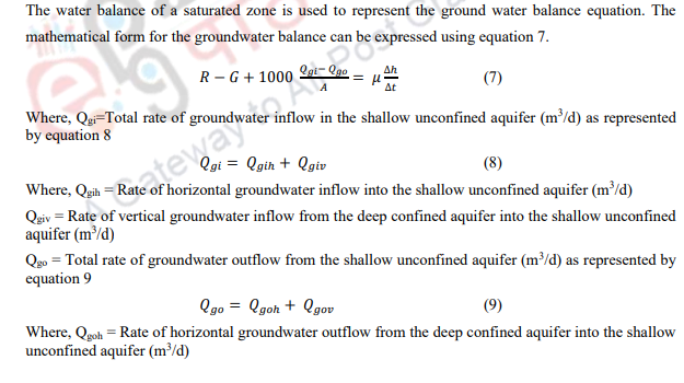 Water Balance – Water resources and management