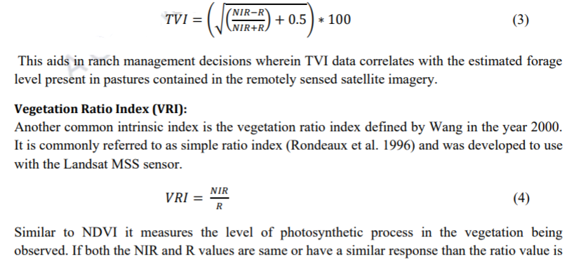 Indices and Band Ratioing – Remote sensing, GIS and GPS