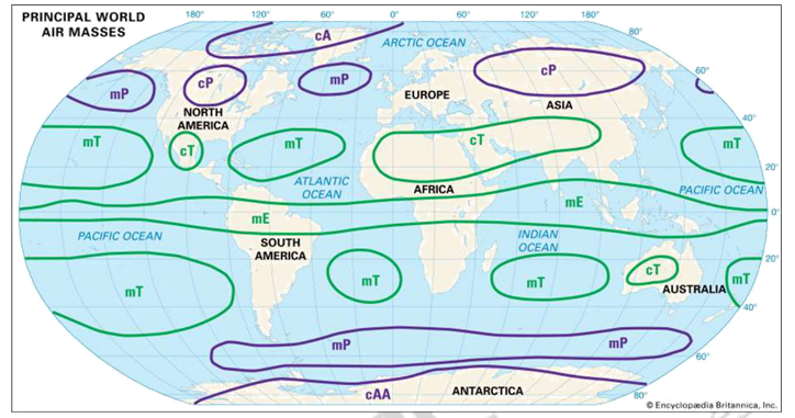 ORIGIN OF AIR MASSES AND THEIR CLASSIFICATION – Climatology