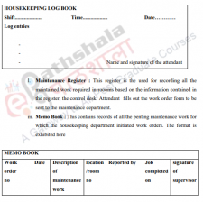 DIFFERENT RECORDS & REGISTERS MAINTAINED IN THE HOUSEKEEPING DEPARTMENT ...