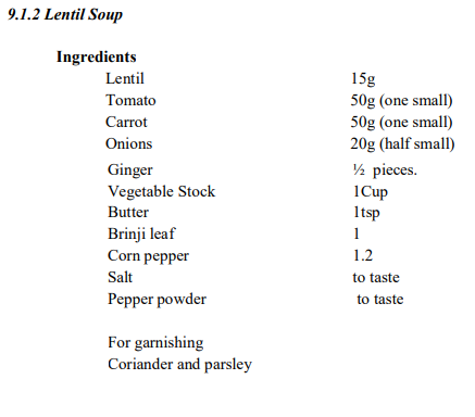 Preparation of Soups – Quantity food production