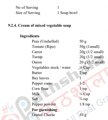 Preparation of Soups – Quantity food production