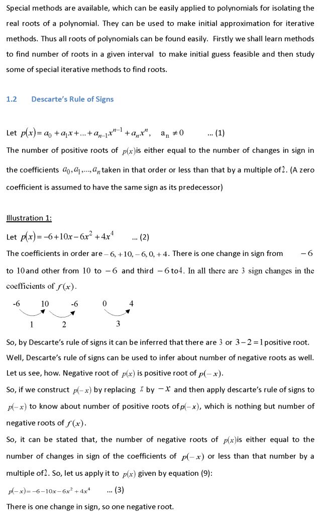 Roots of polynomial equations-II – Numerical Methods