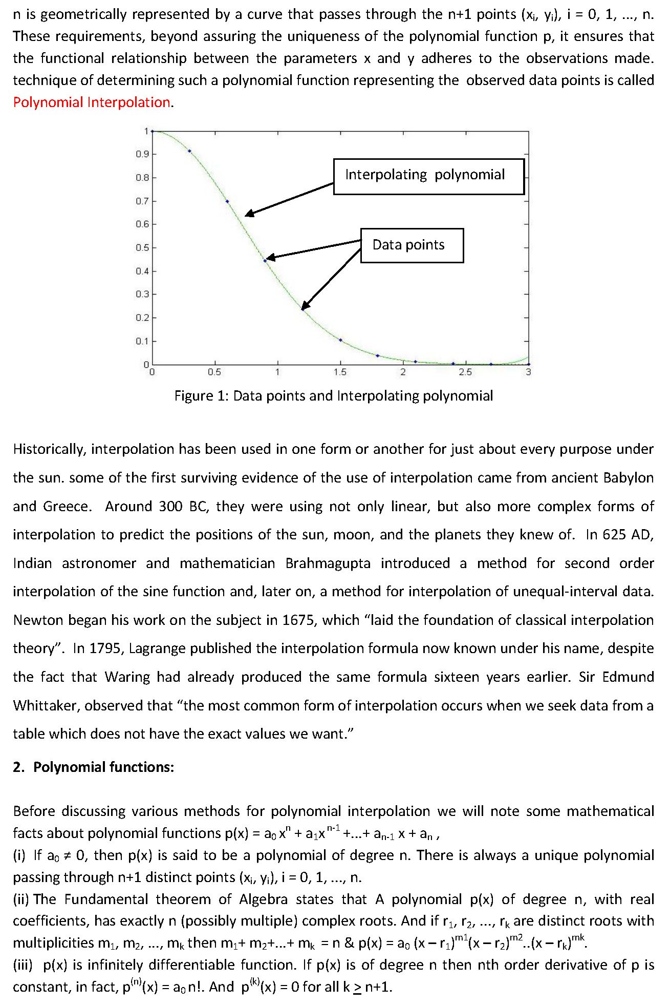 Lagrange Interpolation Numerical Methods
