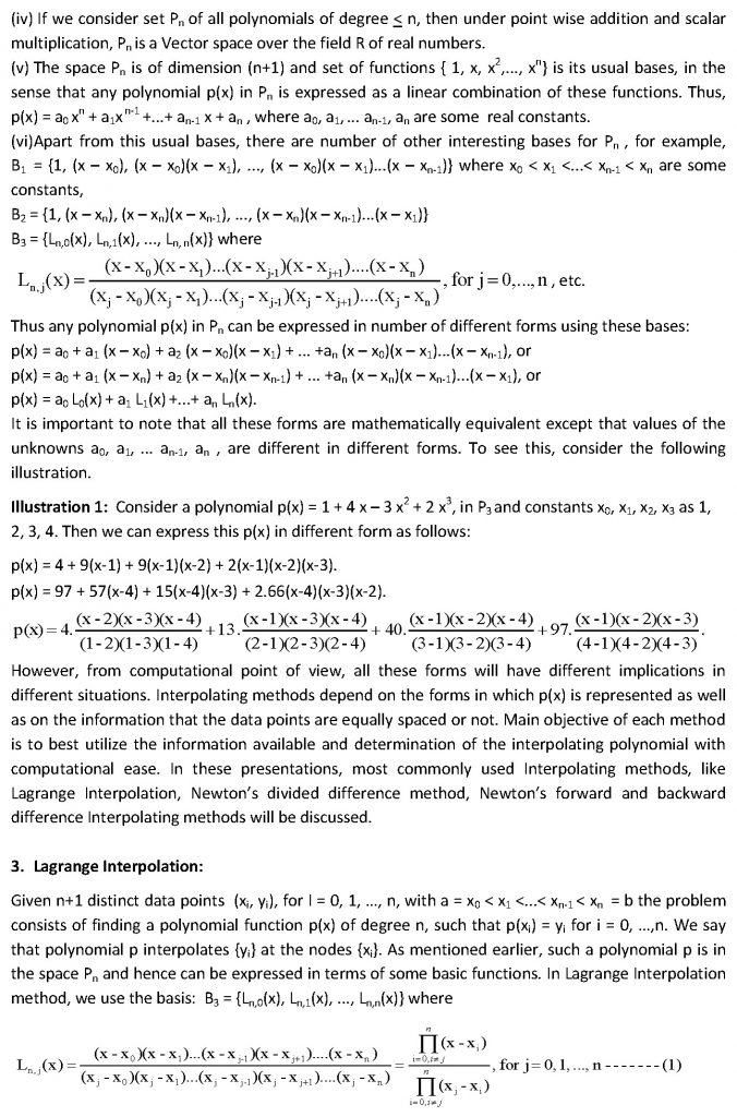 Lagrange Interpolation – Numerical Methods