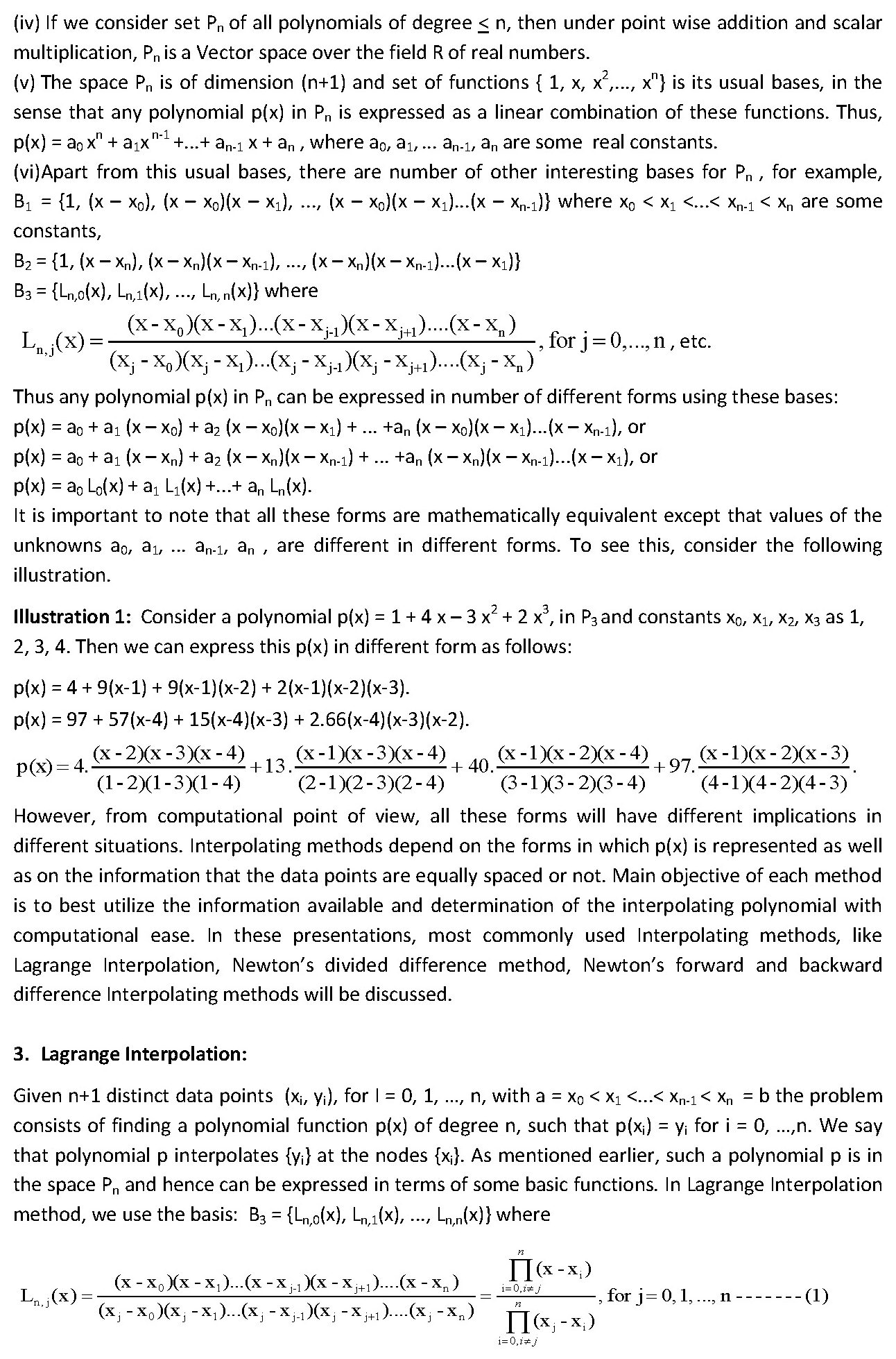 Lagrange Interpolation – Numerical Methods