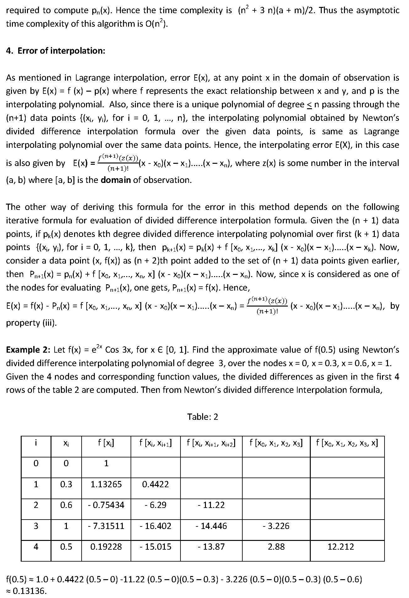Newton’s Divided Difference Interpolation-2 – Numerical Methods