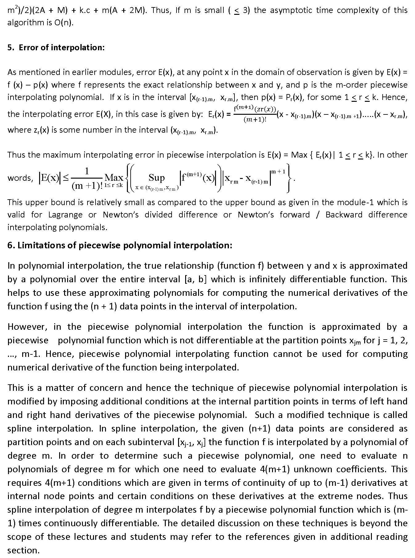 Piecewise Polynomial Interpolation – Numerical Methods