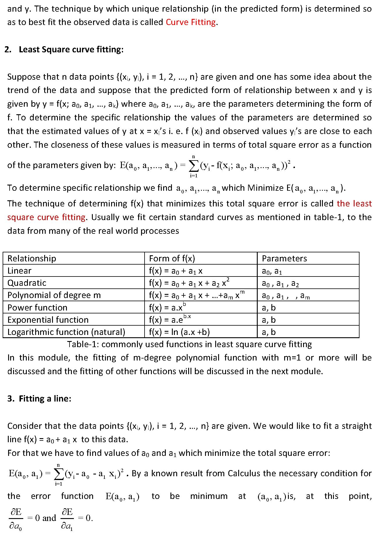 Polynomial Curve Fitting – Numerical Methods