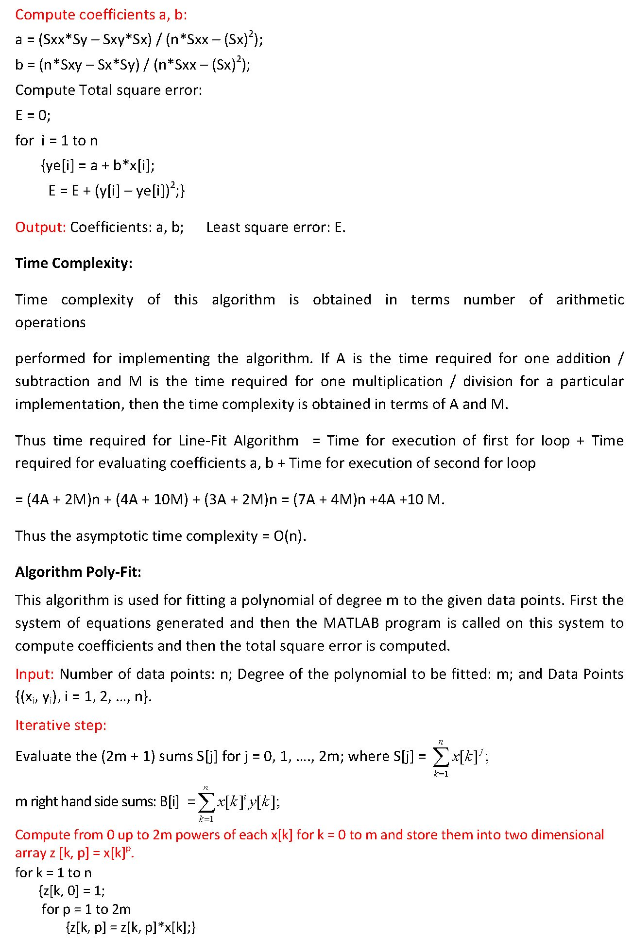Polynomial Curve Fitting – Numerical Methods