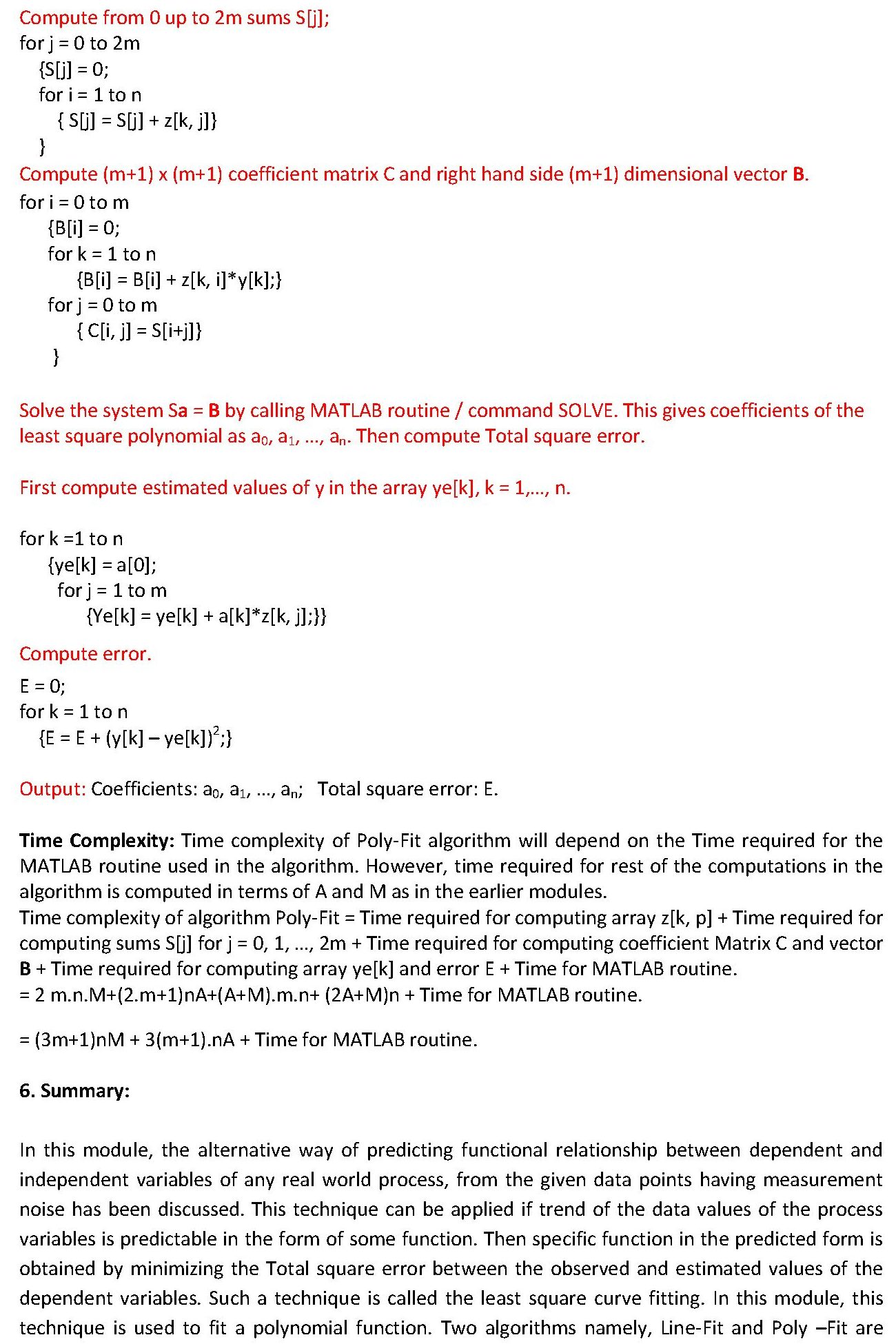 Polynomial Curve Fitting – Numerical Methods
