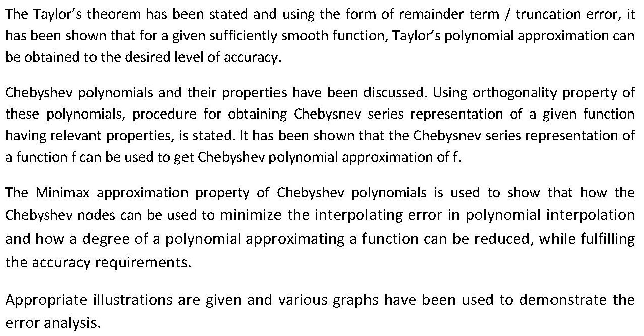 Function Approximation Numerical Methods