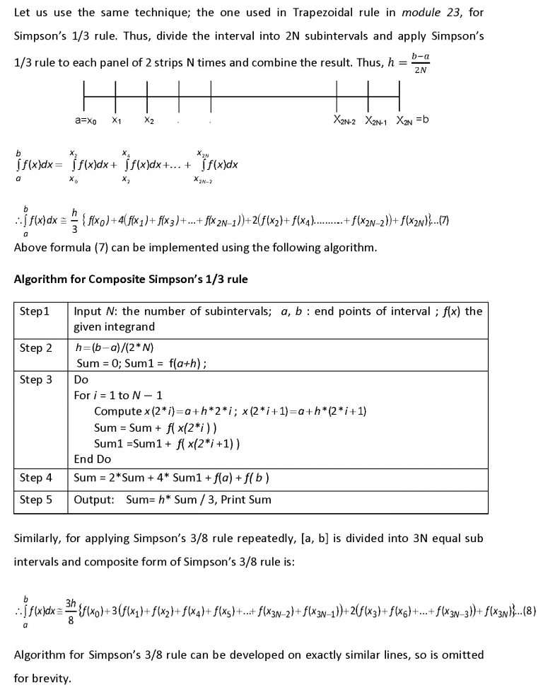Error Analysis in Composite Simpsons 1/3 and 3/8 rule – Numerical Methods