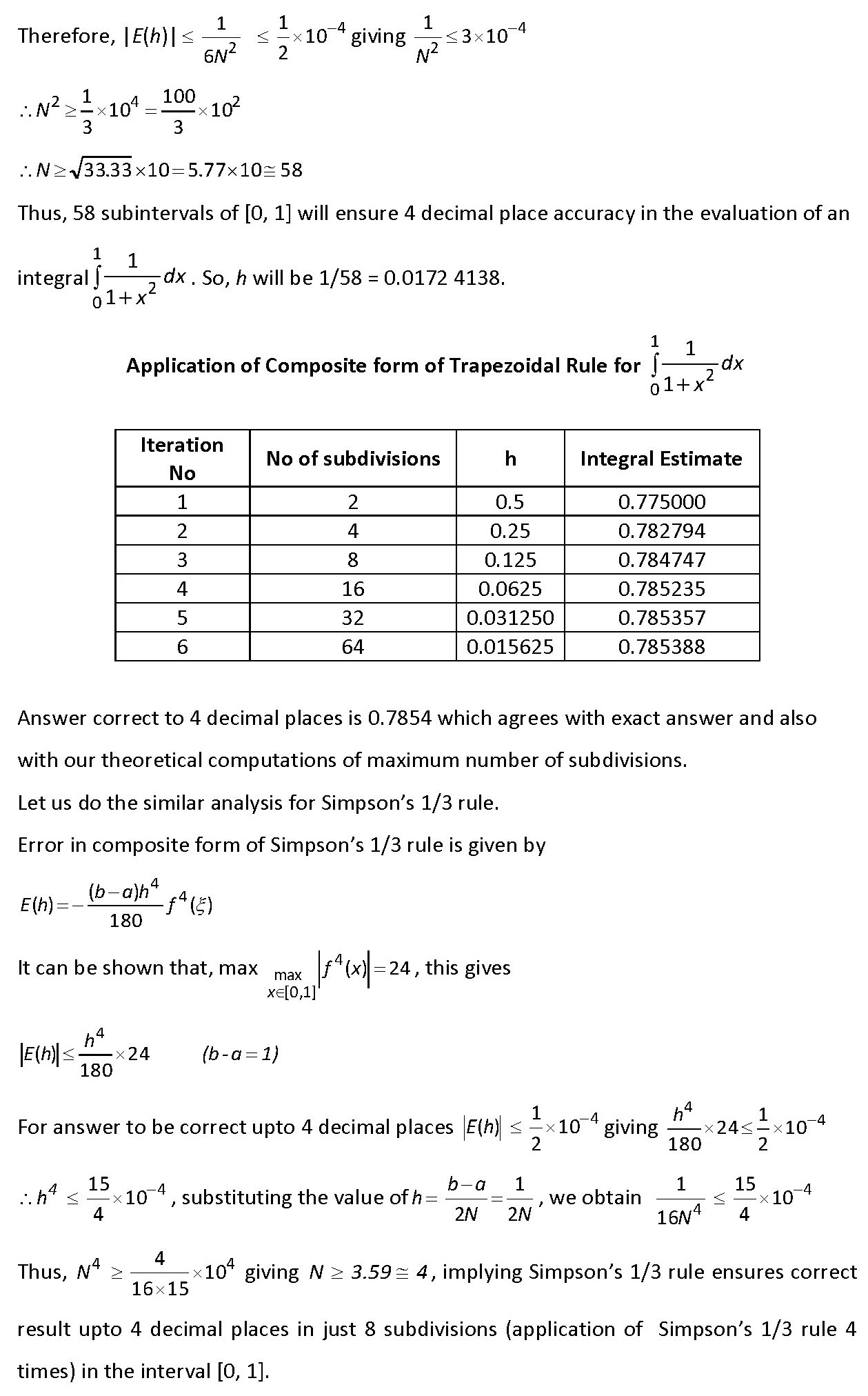 Error Analysis in Composite Simpsons 1/3 and 3/8 rule – Numerical Methods