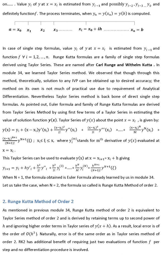 Ordinary Differential Equations-III – Numerical Methods