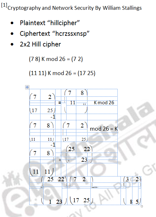 Hill cipher – Information Security