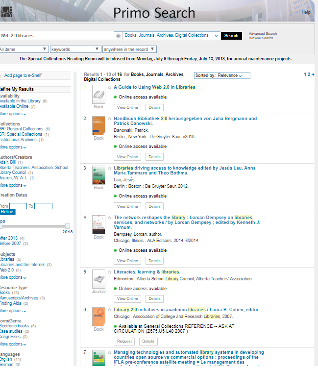 The Emergence of Hybrid Special Library – Special and Research Libraries