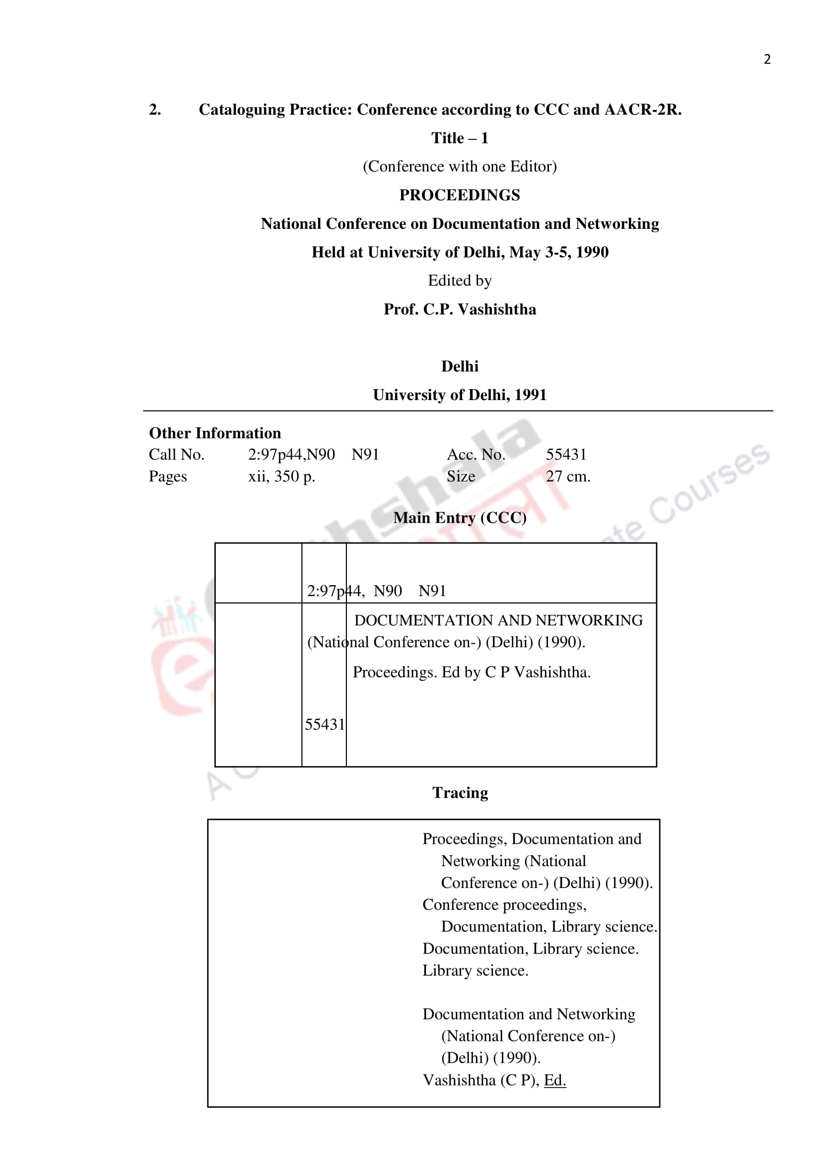 CATALOGUING PRACTICE: INSTITUTION AND ITS ORGANS ACCORDING TO CCC AND ...