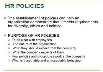 Human Resource Policy – Human Resource Management