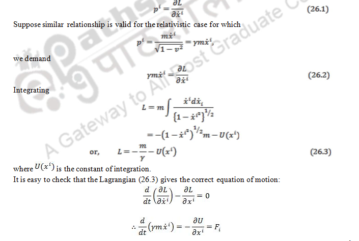 Lagrangian and Hamiltonian of a Relativistic Particle. – Classical ... Lagrangian and Hamiltonian of a Relativistic Particle. – Classical ...