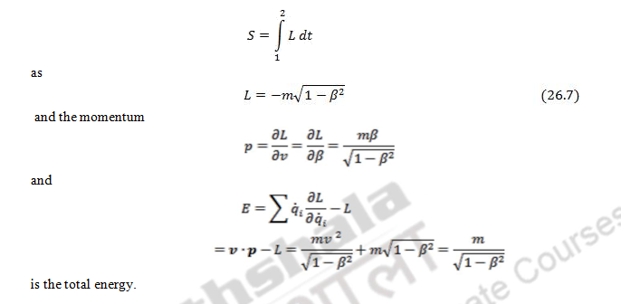 Lagrangian and Hamiltonian of a Relativistic Particle. – Classical Mechanics