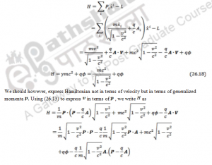 Lagrangian and Hamiltonian of a Relativistic Particle. – Classical Mechanics