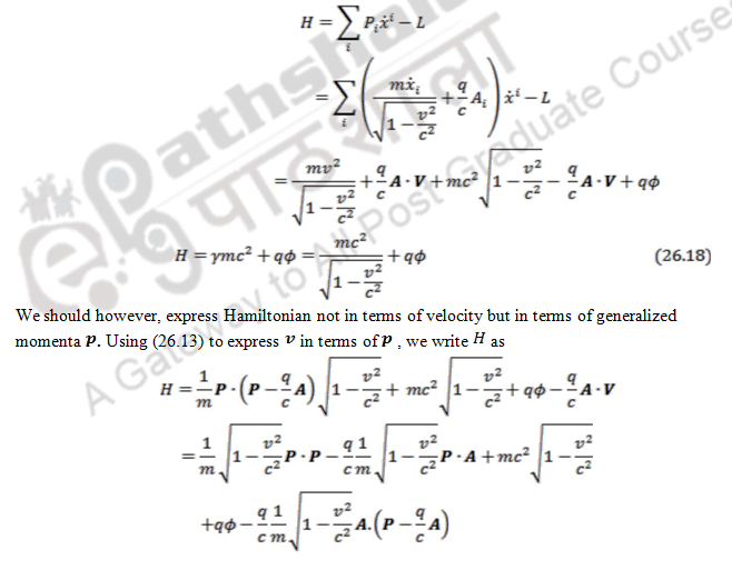 Lagrangian and Hamiltonian of a Relativistic Particle. – Classical ... Lagrangian and Hamiltonian of a Relativistic Particle. – Classical ...