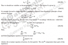 Lagrangian and Hamiltonian of a Relativistic Particle. – Classical Mechanics