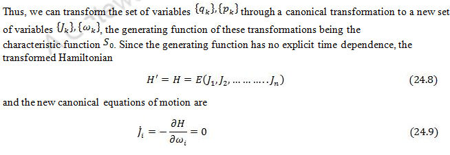 Hamilton-Jacobi Equation : Action Angle Variables – Classical Mechanics