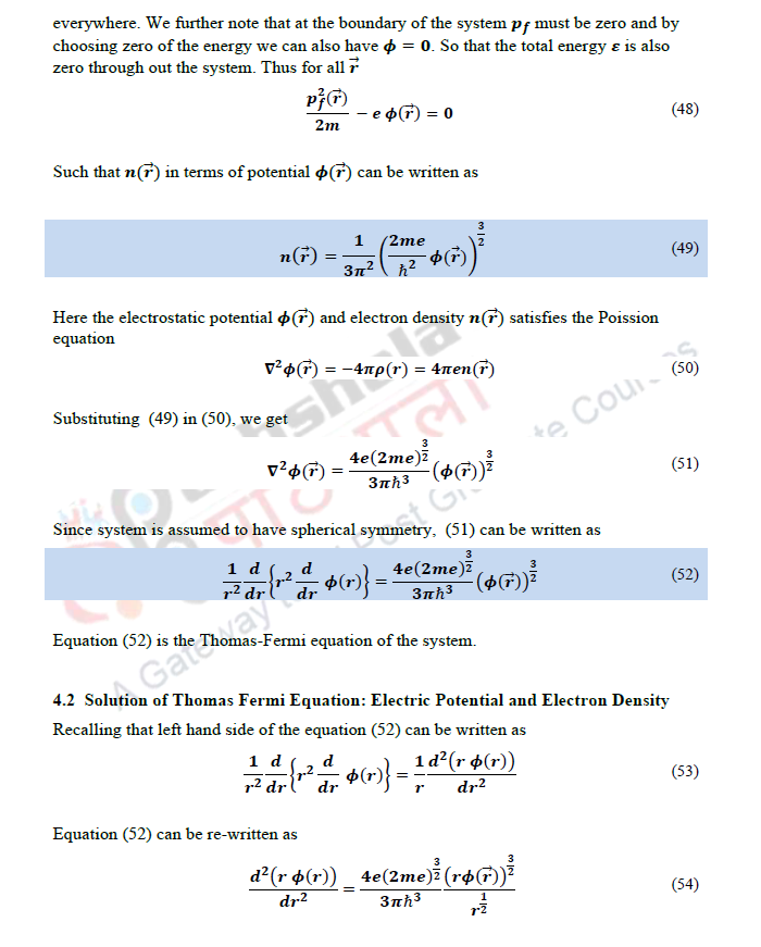 Fermi Gas Applications White Dwarf Stars Thomas Fermi Model Quantum Hall Effect