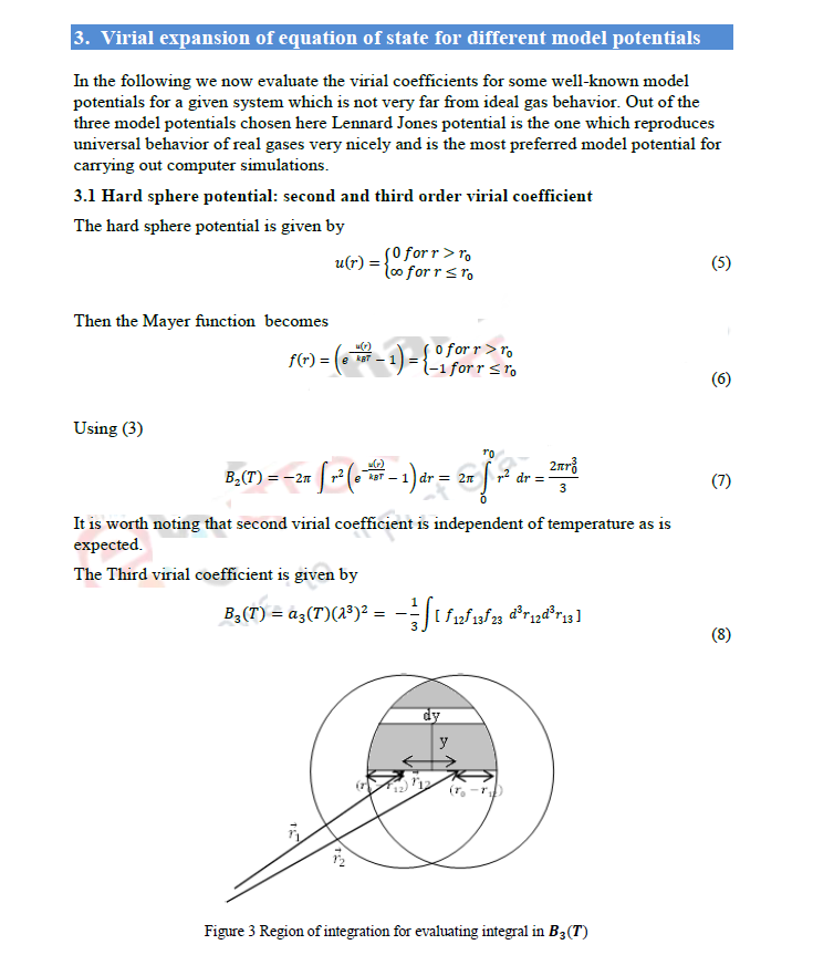 Classical System of Interacting Particles-III (Universal Behavior of Second Virial Coefficient ...