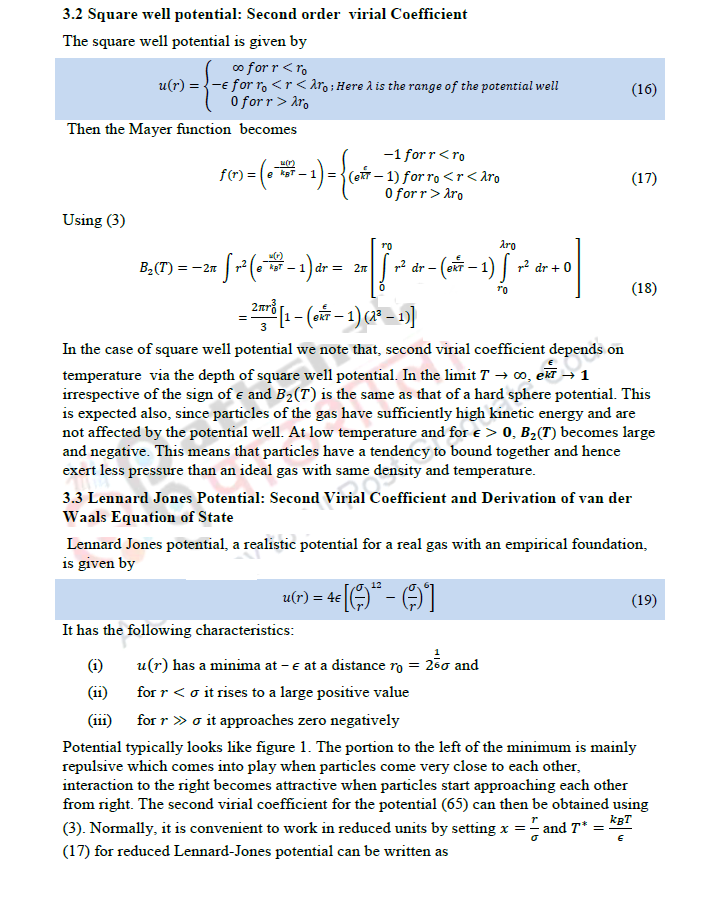 Classical System of Interacting Particles-III (Universal Behavior of Second Virial Coefficient ...