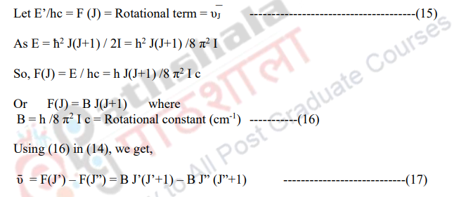 Rotational Spectrum – Atomic, Molecular and Laser Spectroscopy