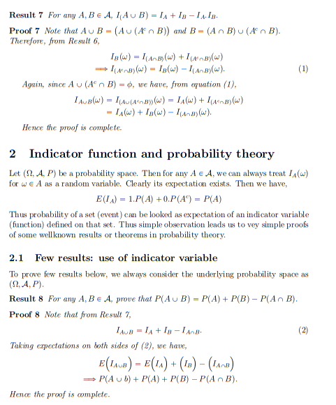 Set Theory – few combinatorial results – Probability I