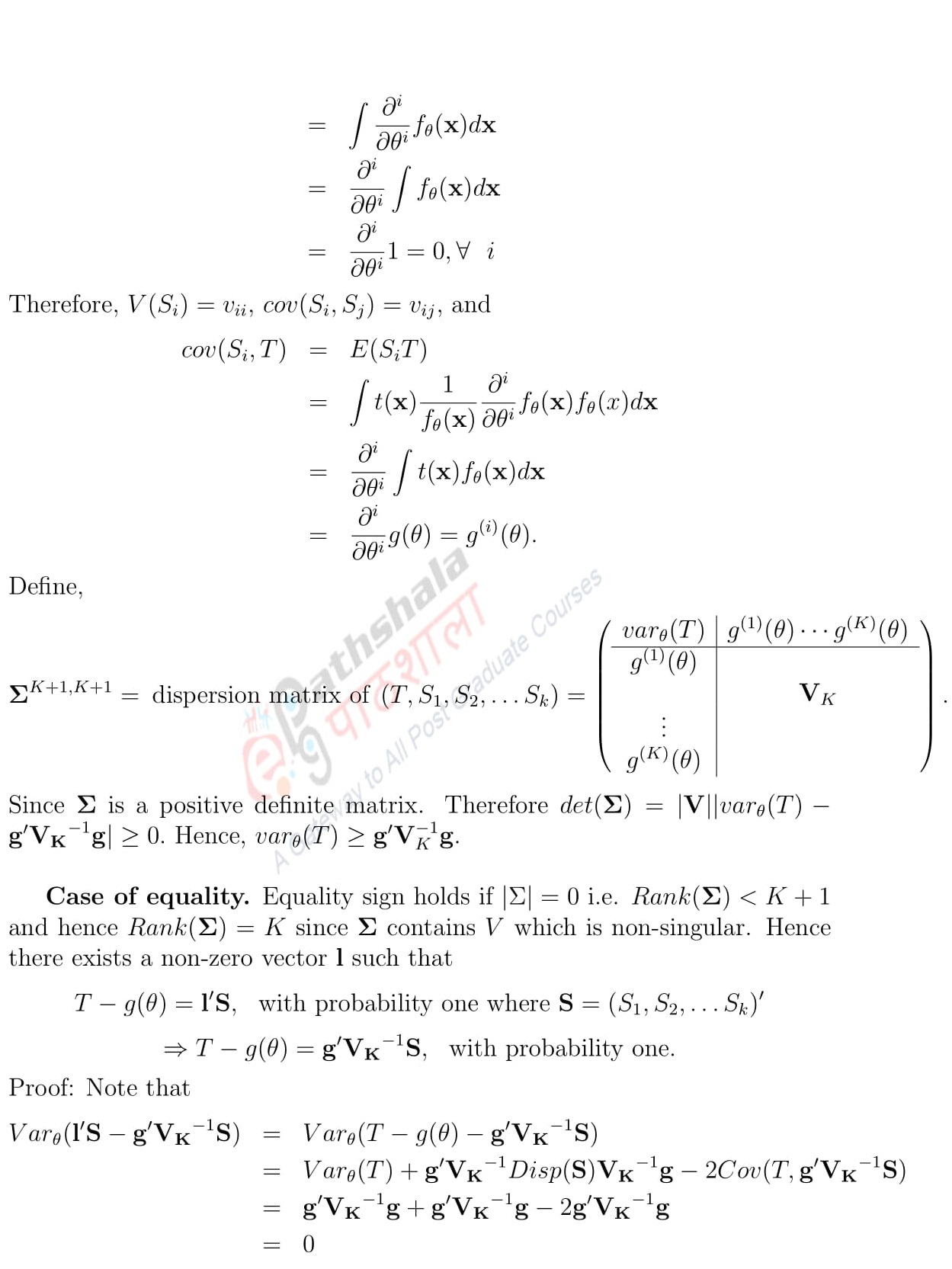 Bhattacharyya System of lower bound – Statistical Inference I