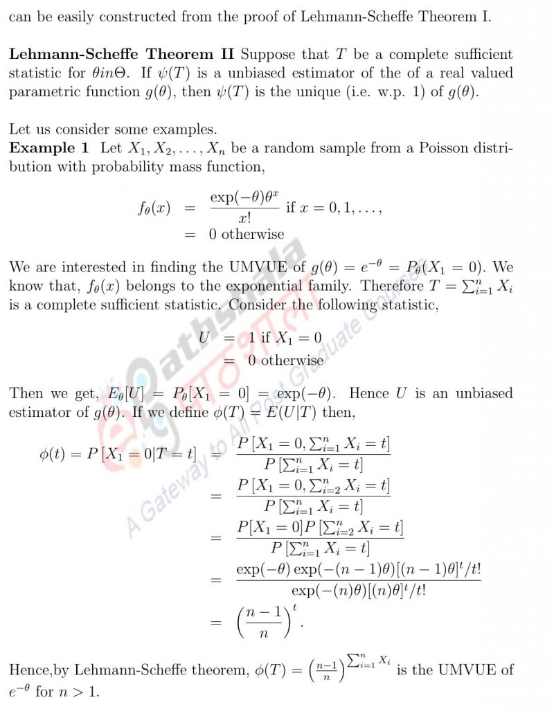 important theorems on appliacation of sufficient statistics – Statistical Inference I