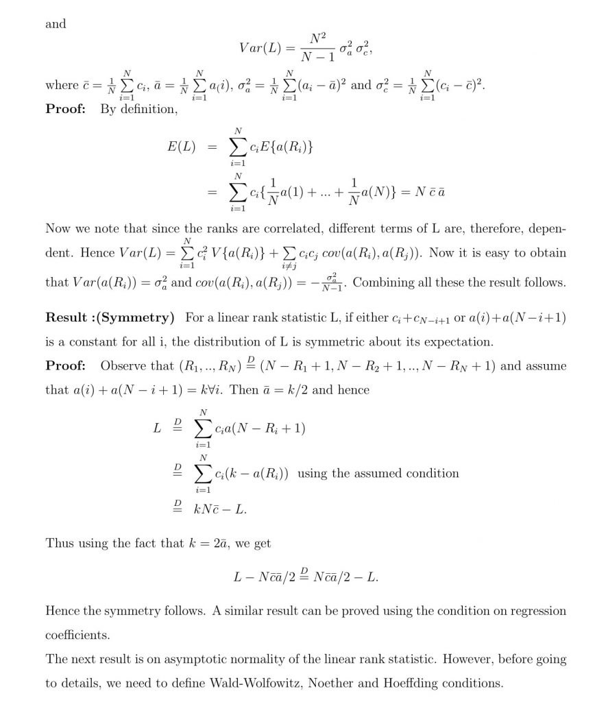 Linear Rank Statistics I – Statistical Inference II