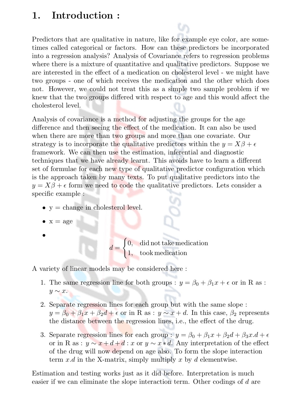 ANCOVA 2 Level Using R – Regression Analysis I