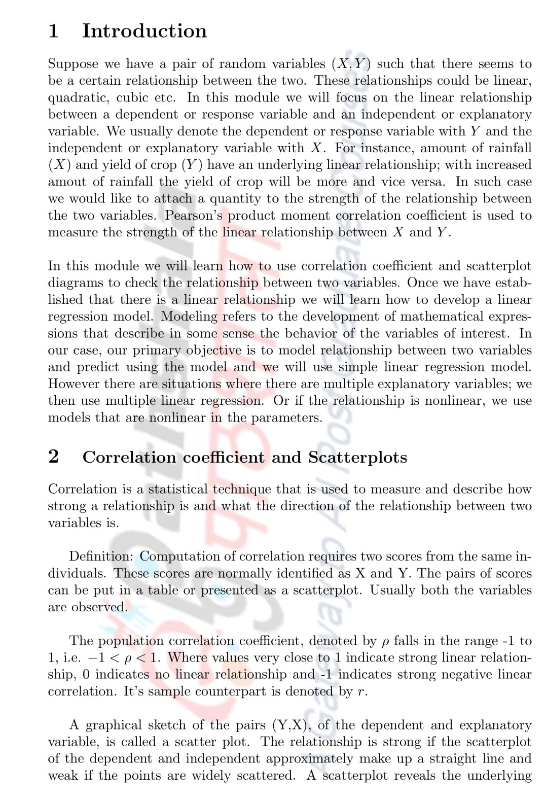 Simple Regression Introduction I – Regression Analysis I