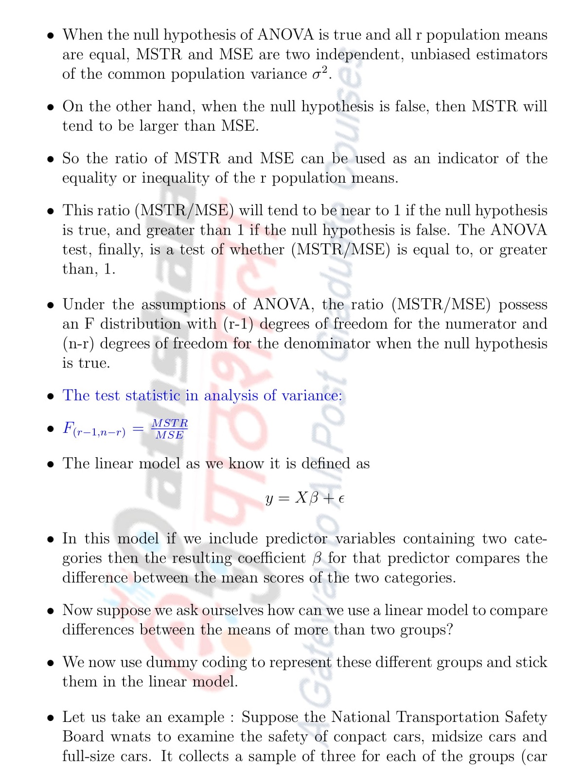 Theory of ANOVA – Regression Analysis I