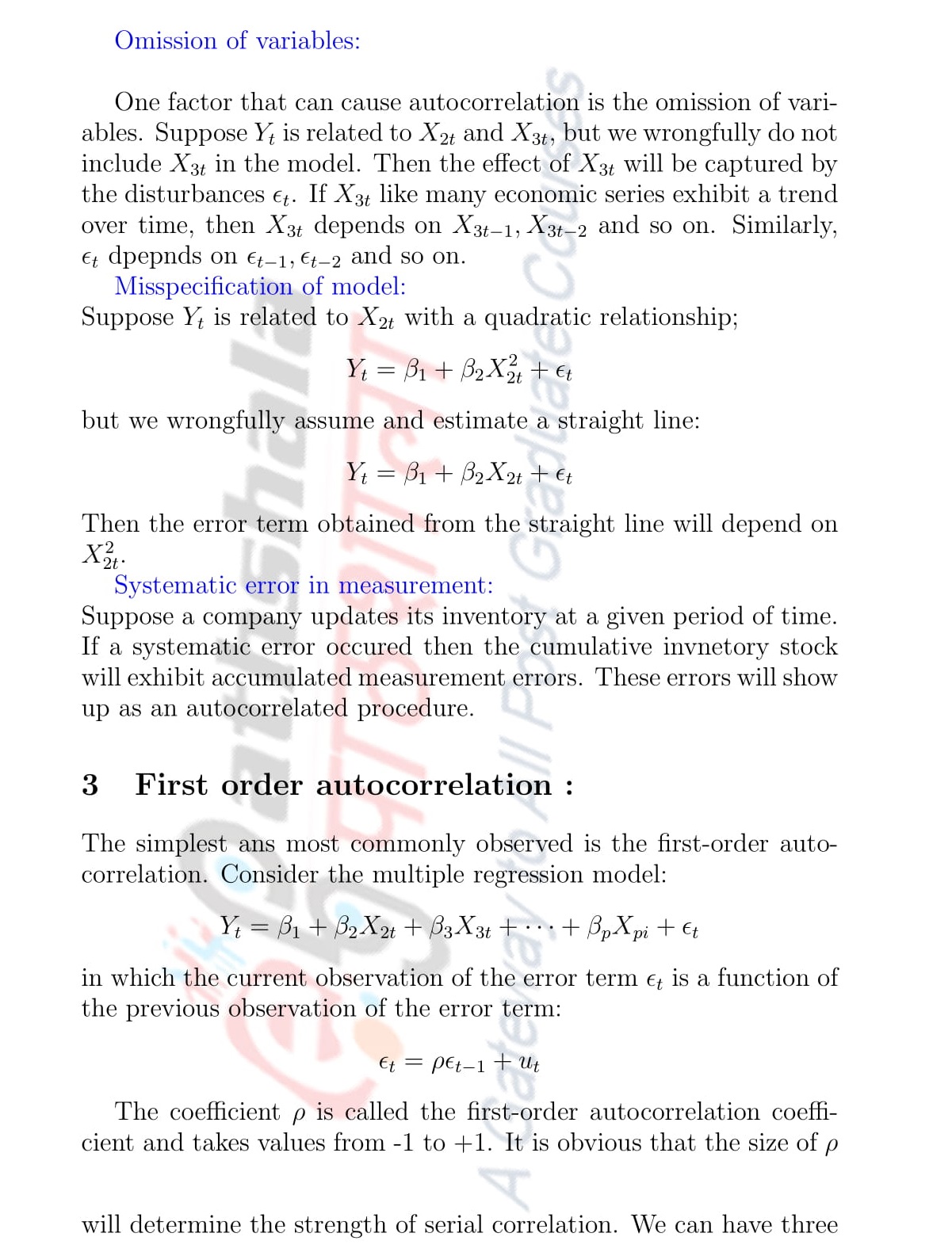 Autocorrelation in Regression I – Regression Analysis II Autocorrelation in Regression I – Regression Analysis II