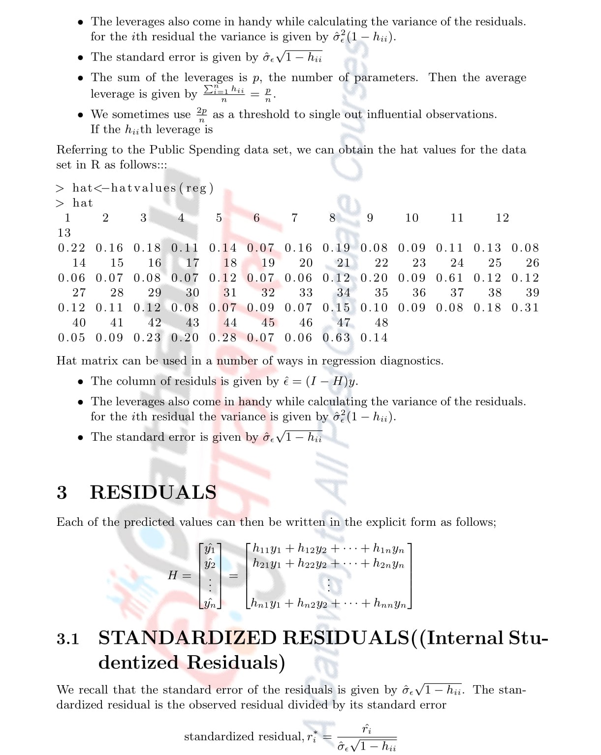 Detection Of Outliers Using R Regression Analysis Ii