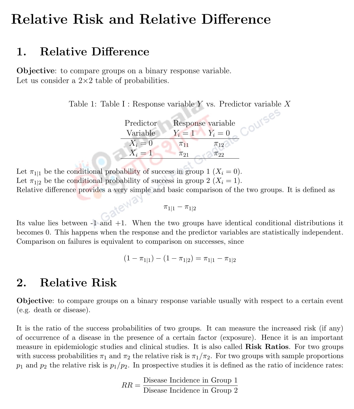 Relative Risk and Relative Difference – Regression analysis III